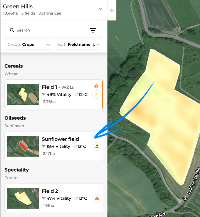 Field vitality chart - what information you can find there – SKYFLD ...