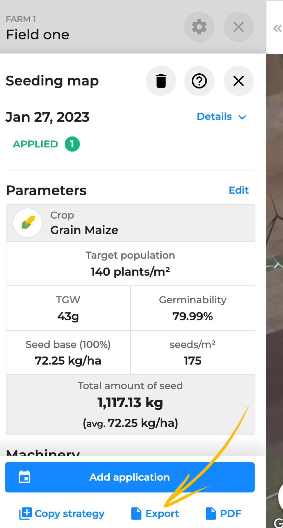 Exporting the ESRI shapefile of your field from application maps ...